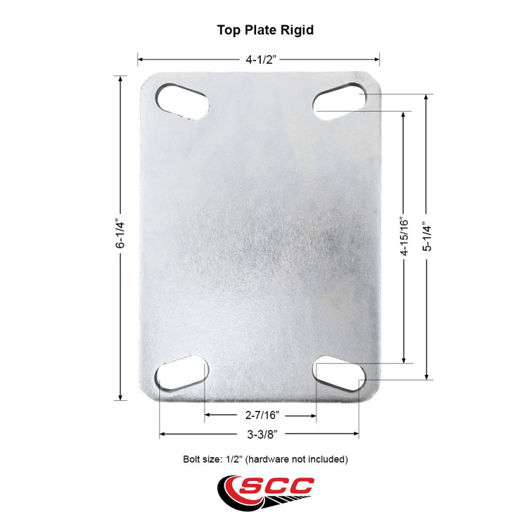 Service Caster 4 Inch Heavy Duty Thermoplastic Rubber Rigid Caster with ...