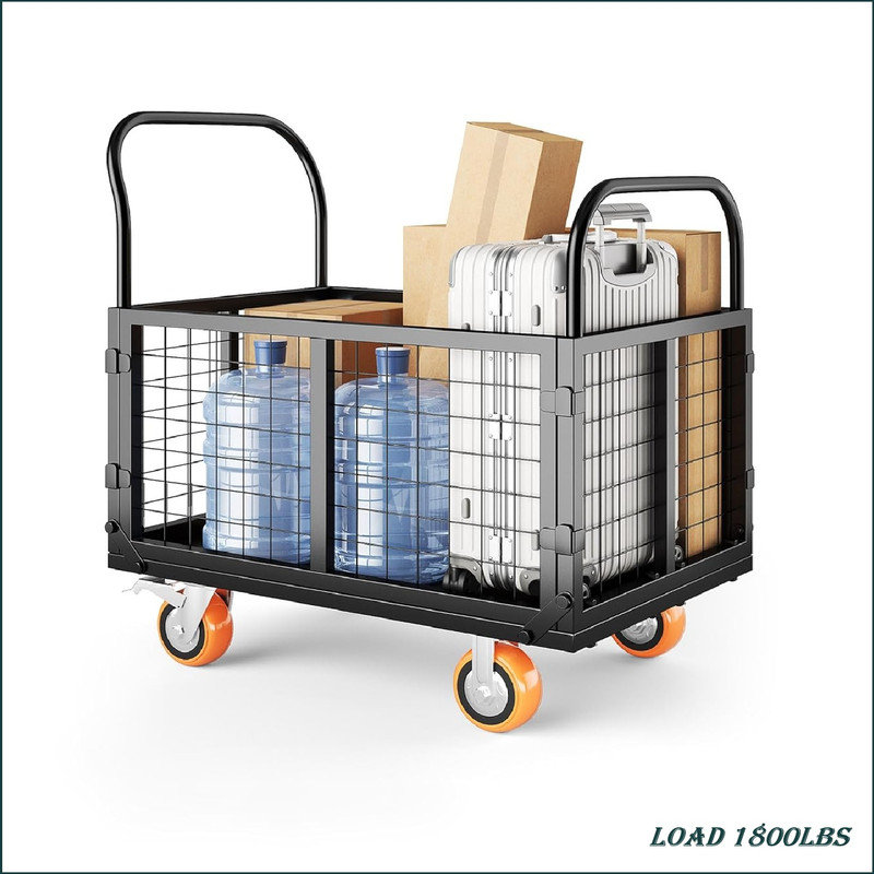 babevy 6in1 Foldable Platform Truck Cart with Cage Platform Truck ...
