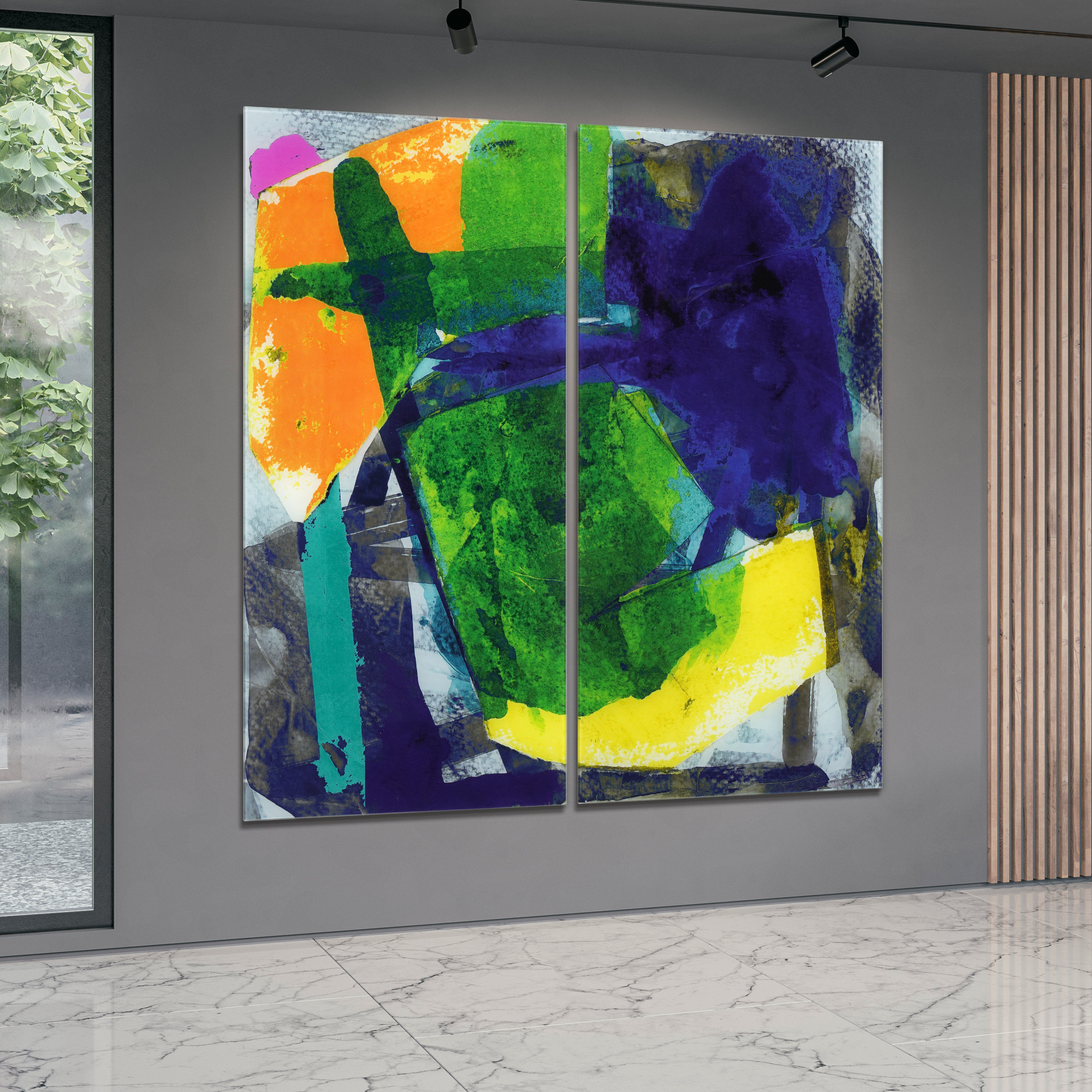 Empire Art Direct Brushstroke Ballet On Glass 2 Pieces Graphic Art ...