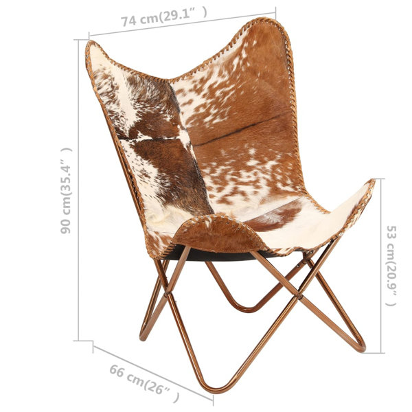 Union Rustic Chair Accent Chair with Powder Coated Iron Frame Genuine ...