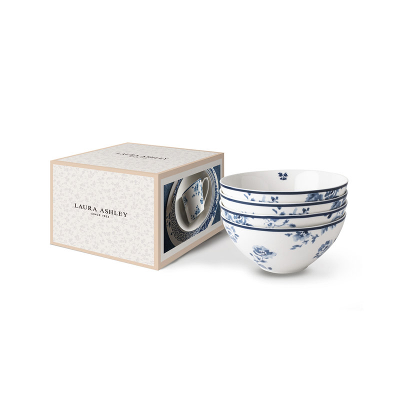 Laura Ashley Blueprint Collectables 4 Piece Giftbox Soup Bowl Set ...