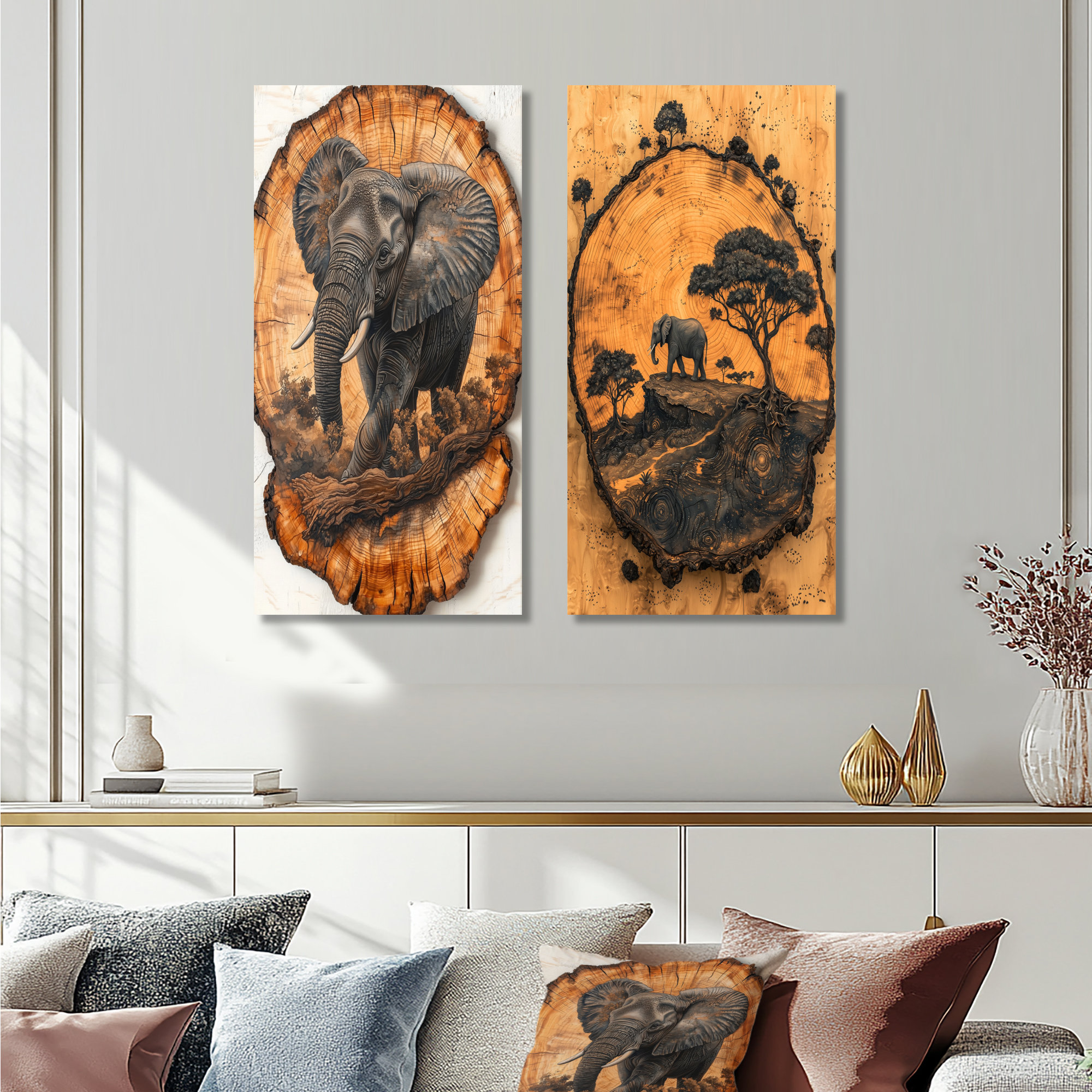 Millwood Pines Elephant Under The Baobab Tree Wood Slide I - Animals ...
