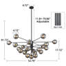 George Oliver Kyiesha 21 - Light Dimmable Modern Linear Chandelier ...