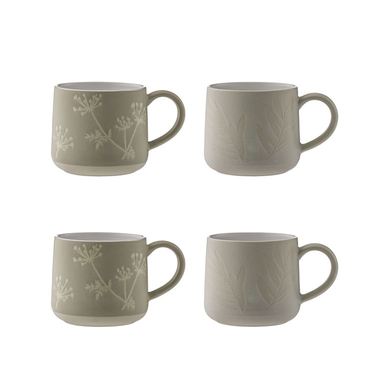 Mason Cash Set Of 4 Botanical Mugs Grey & Stone | Wayfair.co.uk