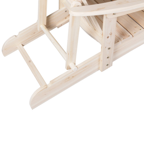 Highland Dunes Cedar/Fir Log Wood Fanback Adirondack Chair With Pull ...