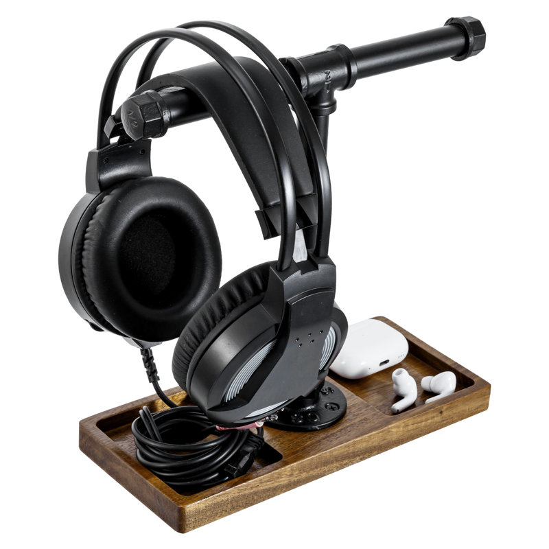 Williston Forge Audio Headphone Display Stand with Accessories Tray ...