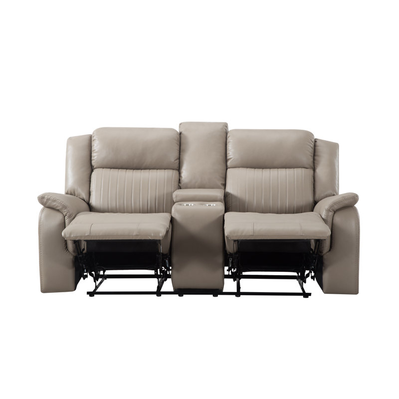 Latitude Run® 72" Double Recliner Loveseat with Cup Holders and Storage ...