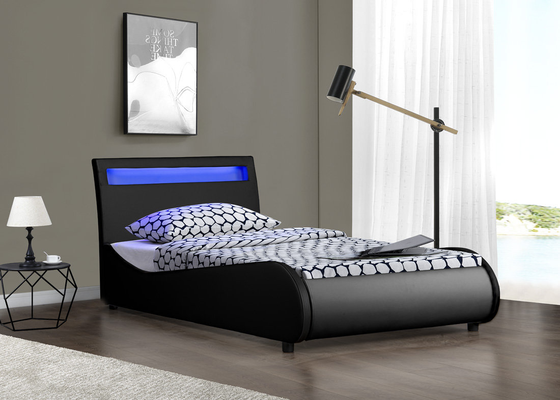 Ivy Bronx Atropus LED Faux Leather Bed Frame & Reviews | Wayfair.co.uk