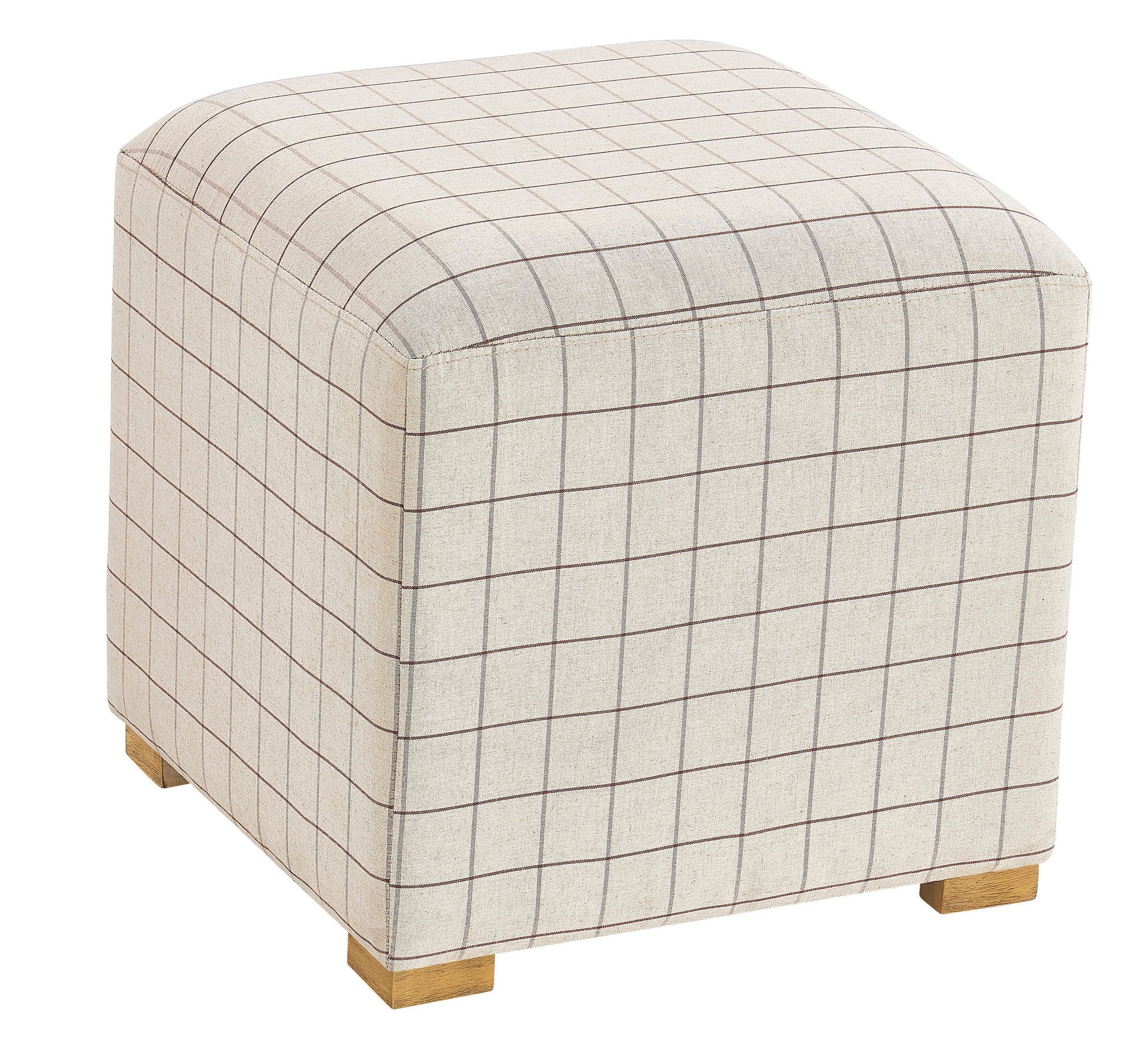 Lark Manor™ Posh Upholstered Ottoman, Brown Check | Wayfair