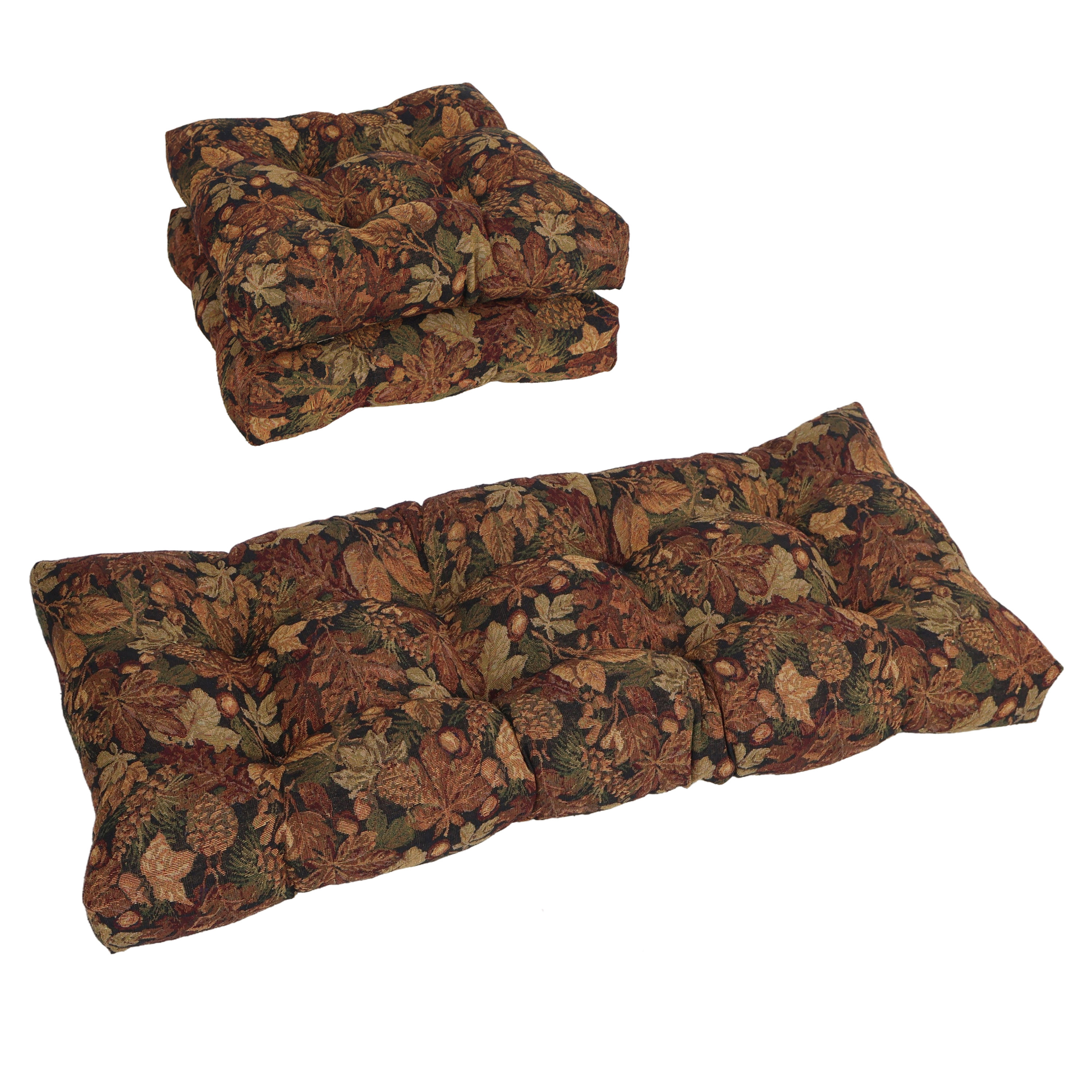 Blazing Needles Tufted Tapestry Settee Cushions (Set Of 3) | Wayfair