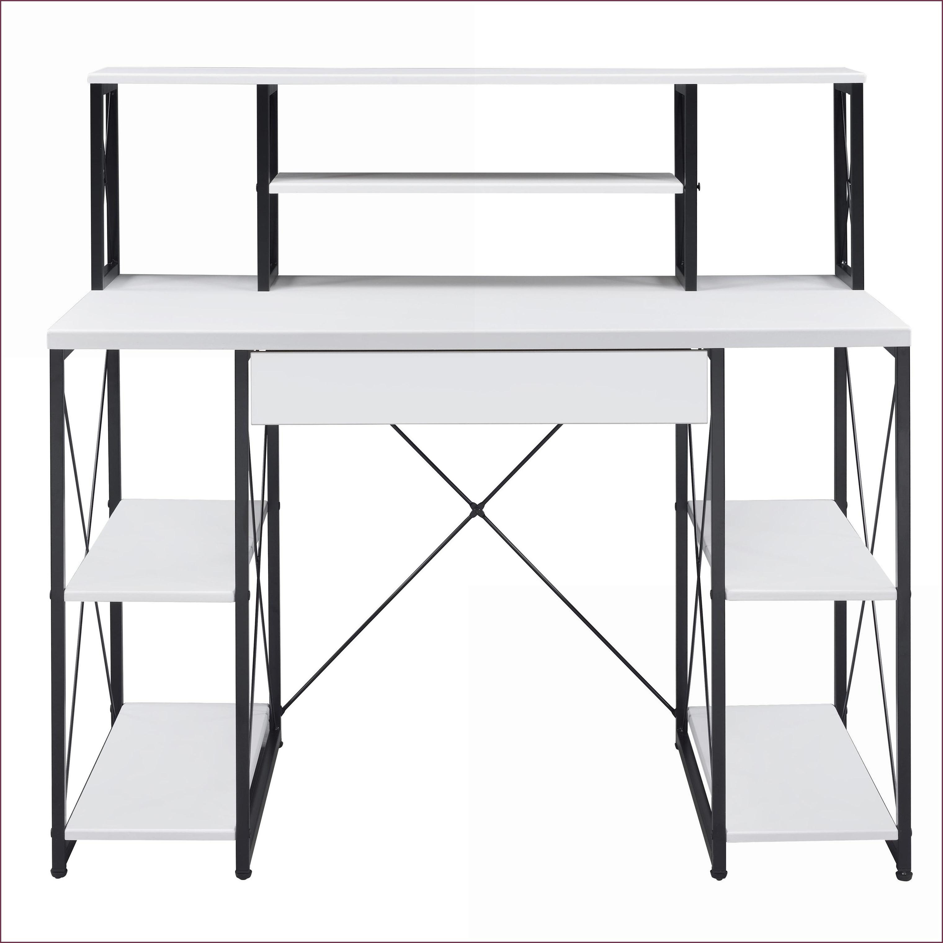 Ivy Bronx Desks, Modern Office Desk with Hutch, Open Shelves & 1 Drawer ...