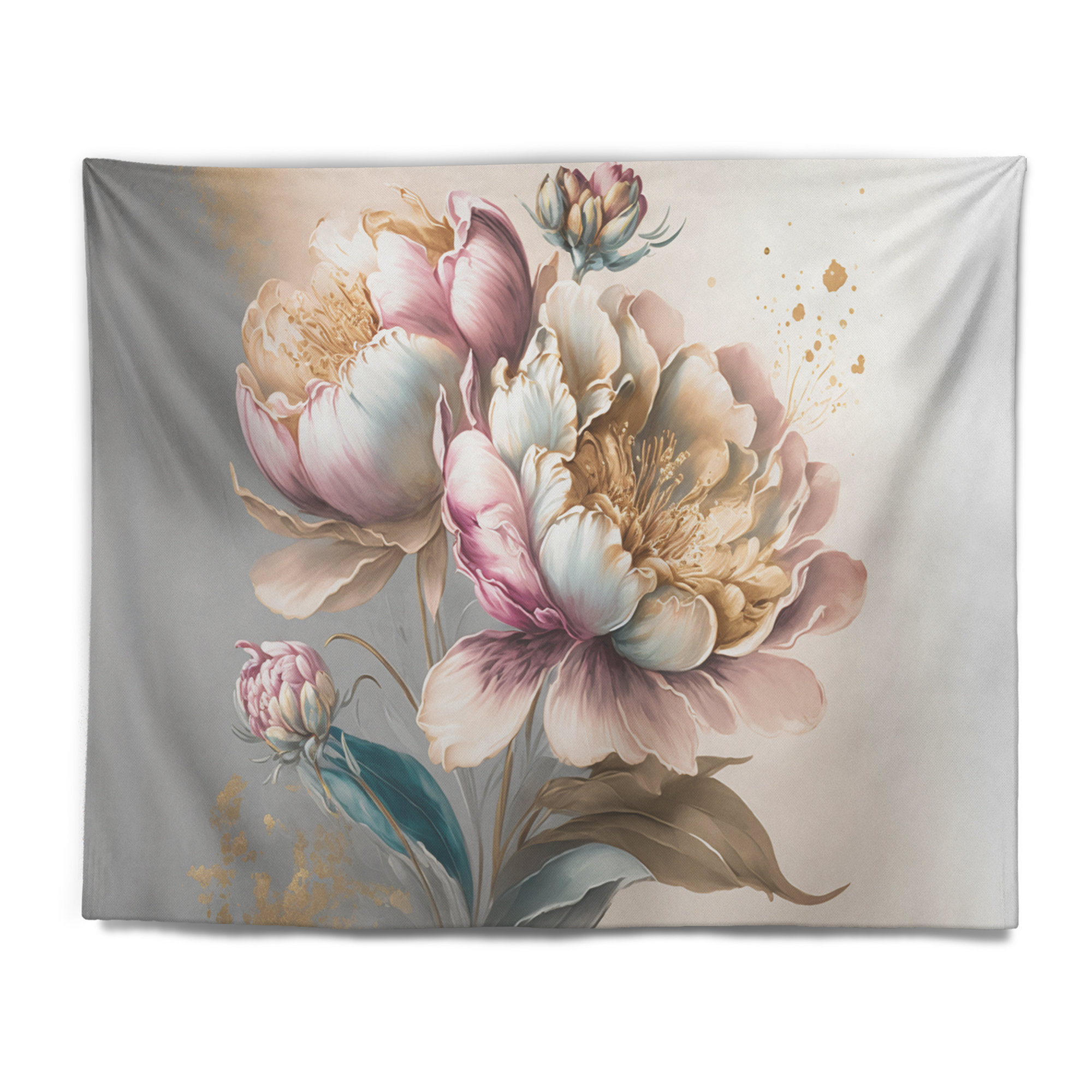 House of Hampton® Polyester Pink And Gold Peruvian Lily I Tapestry with ...