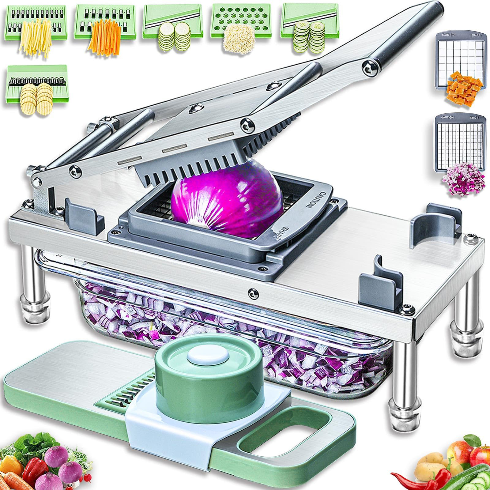 SEASONAL COLLECTIONS, LLC Stainless Steel Vegetable Chopper & Slicer, 8 ...