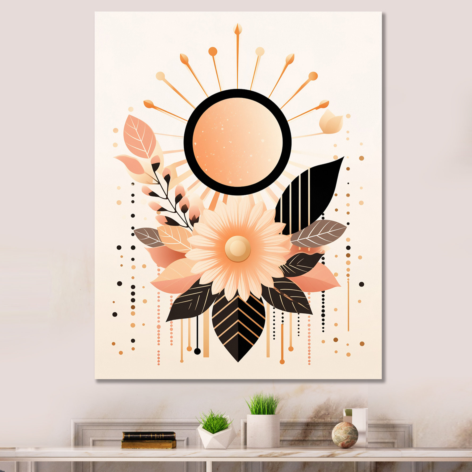 Winston Porter Vintage Boho Flower Collage in Faded Colors I - Print on ...