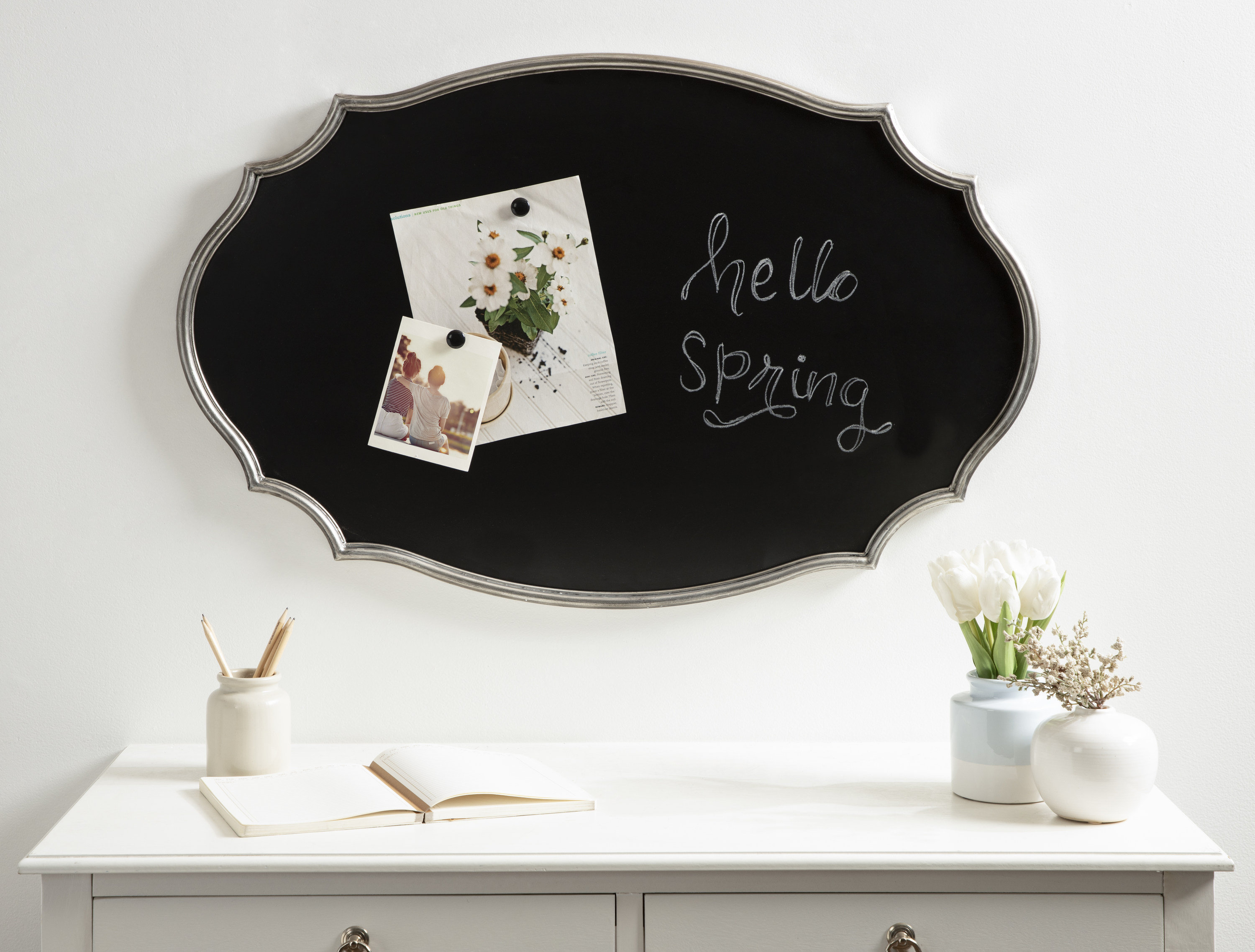 Rosdorf Park Joyti Scalloped Metal Organizational Chalkboard | Wayfair