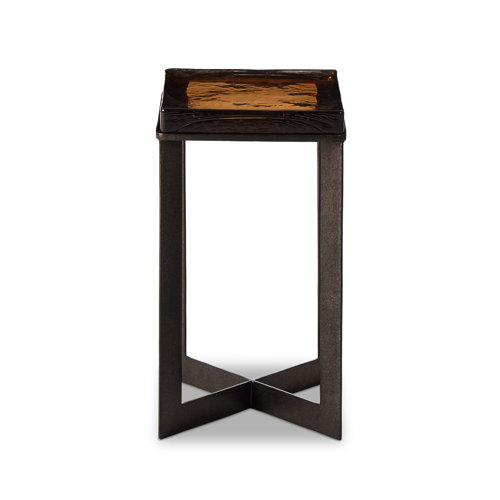 Binegar Cast Glass End Table-Amber Cast Glass | Birch Lane