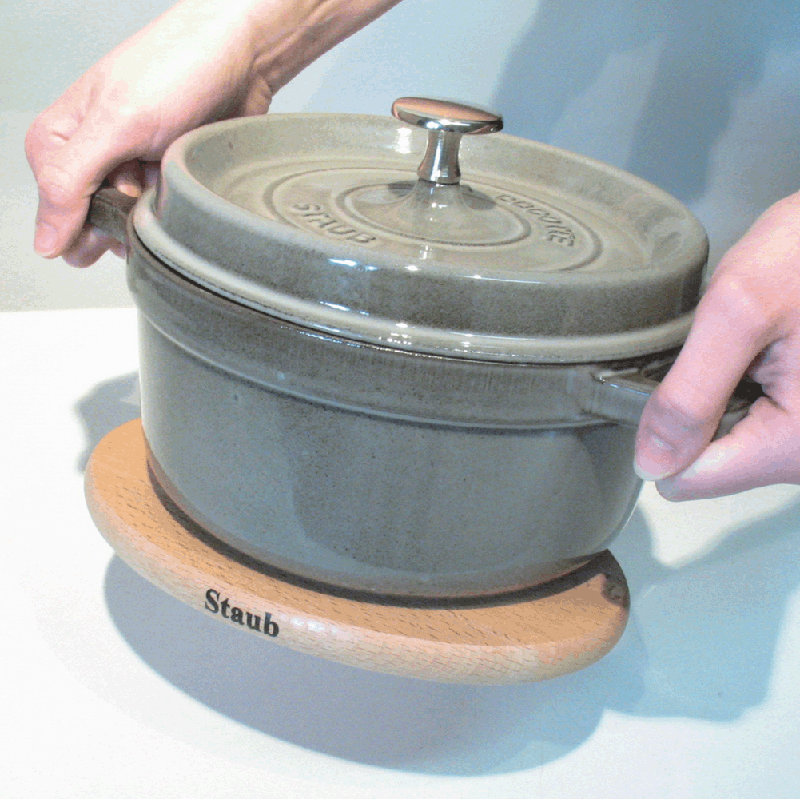 Staub 6-inch Oval Magnetic Wood Trivet & Reviews | Wayfair