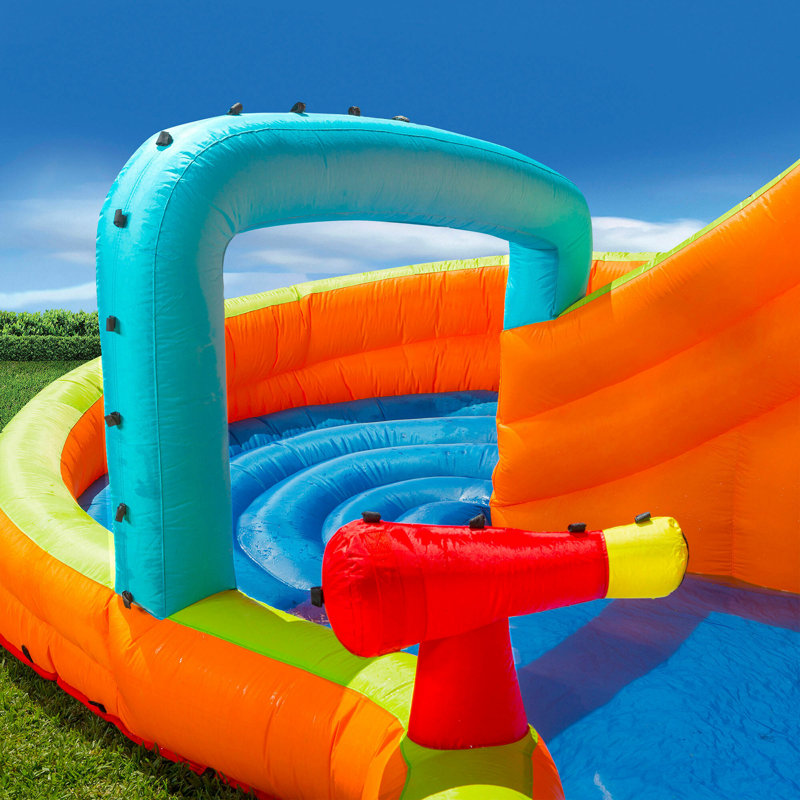 Banzai Kids Inflatable Outdoor Lazy River Adventure Water Park Slide ...
