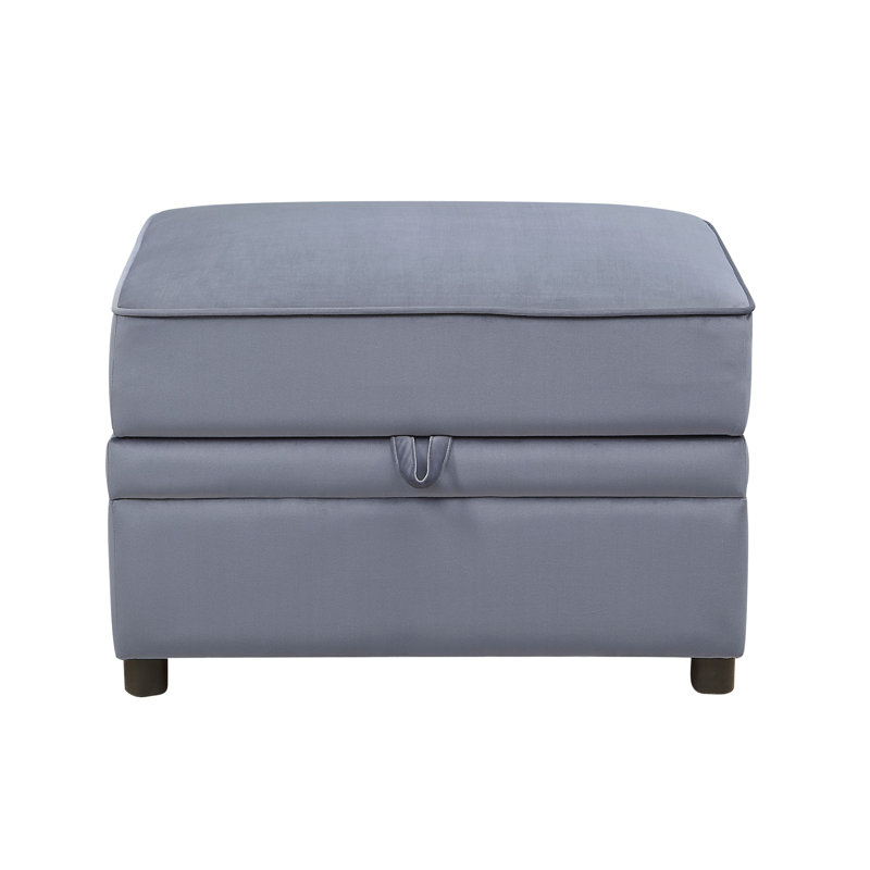 Hokku Designs Eram Grey Rectangle Storage Ottoman | Wayfair