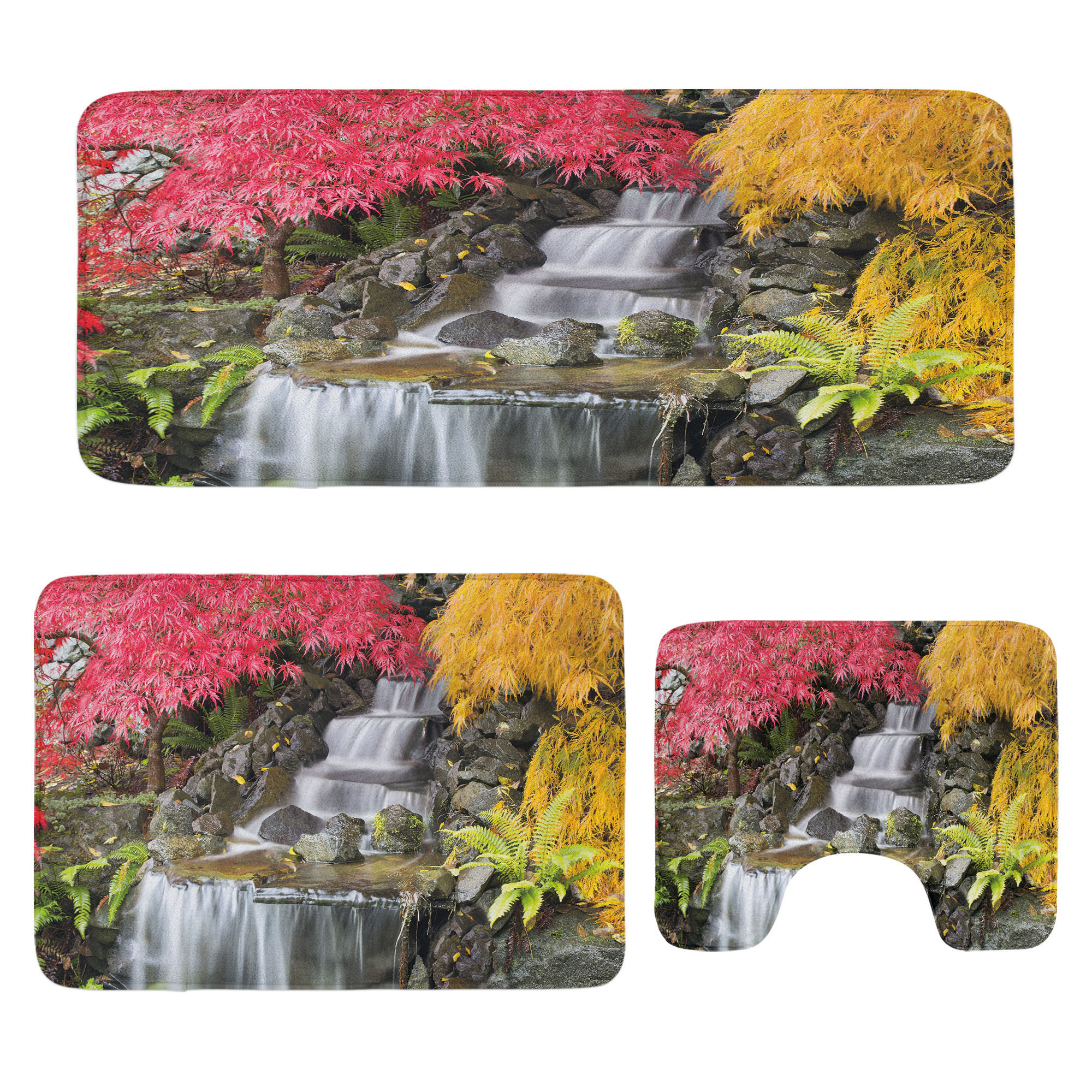 East Urban Home Rainforest Bathroom Rug Set 3 Pieces U-Shape ...