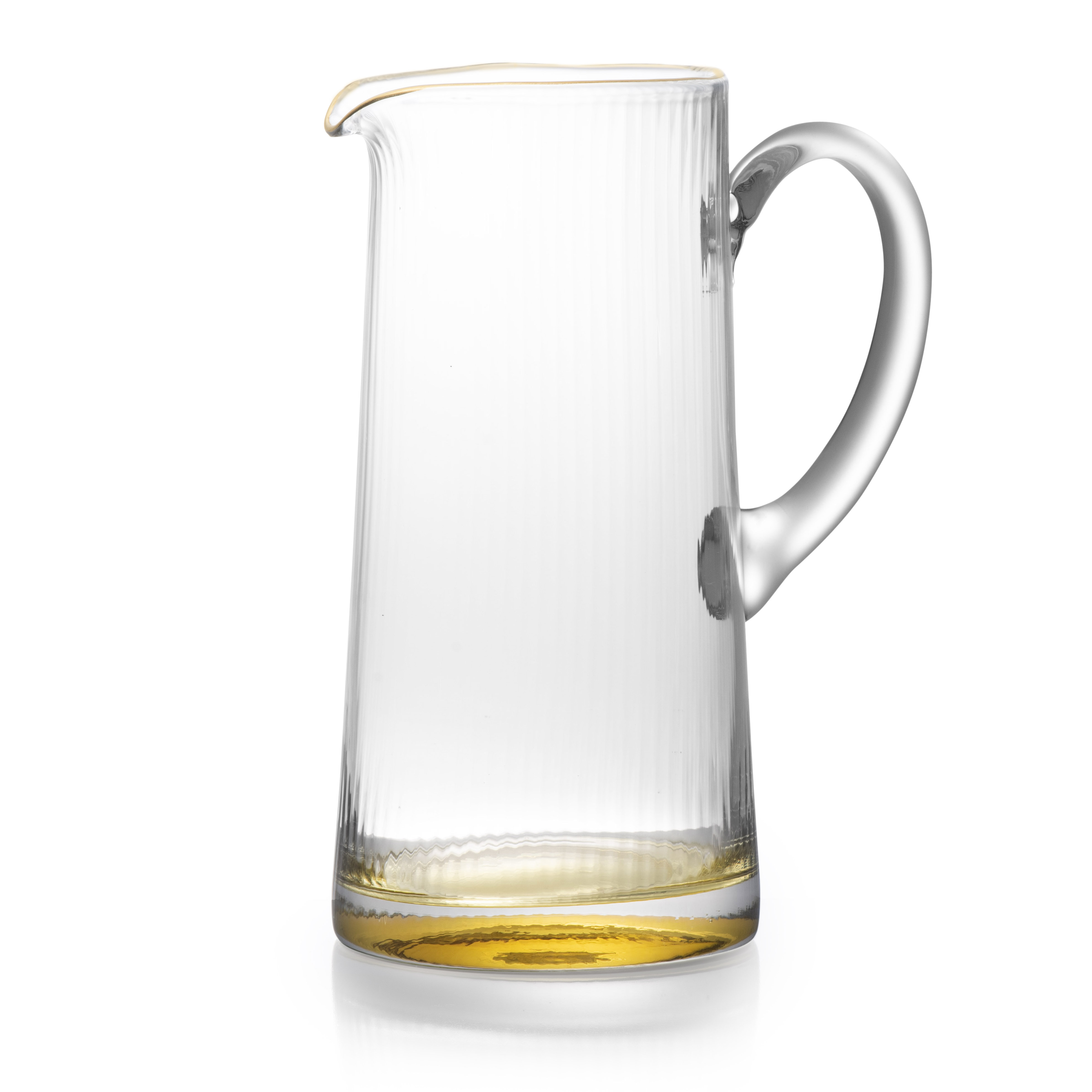 Latitude Run® Pitcher With Gold Dipped Bottom And Gold Rim | Wayfair
