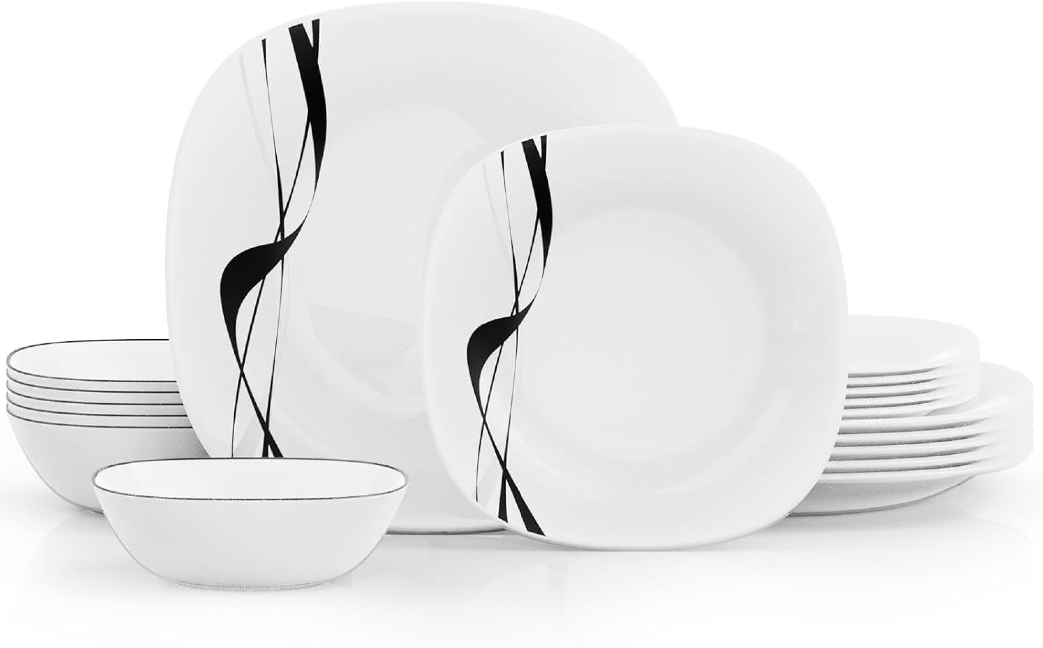 Hokku Designs 18-PCS Kitchen Opal Dishes Set Service For 6 - Wayfair Canada