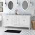 Lark Manor Herrell 72'' Double Bathroom Vanity with Carrara Marble Top ...