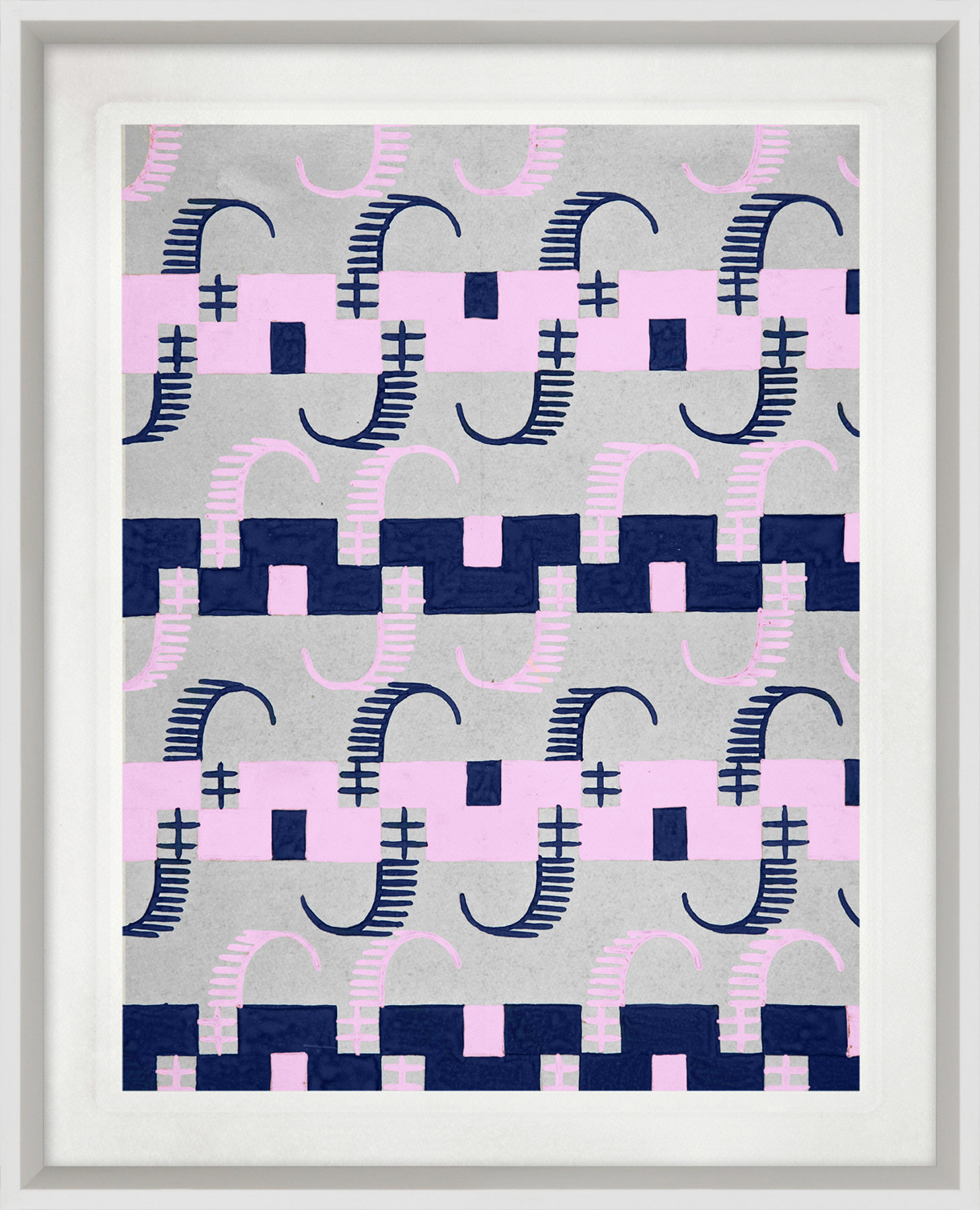 Wendover Art Group Bermuda Pink And Navy 6 - Picture Frame Print on ...