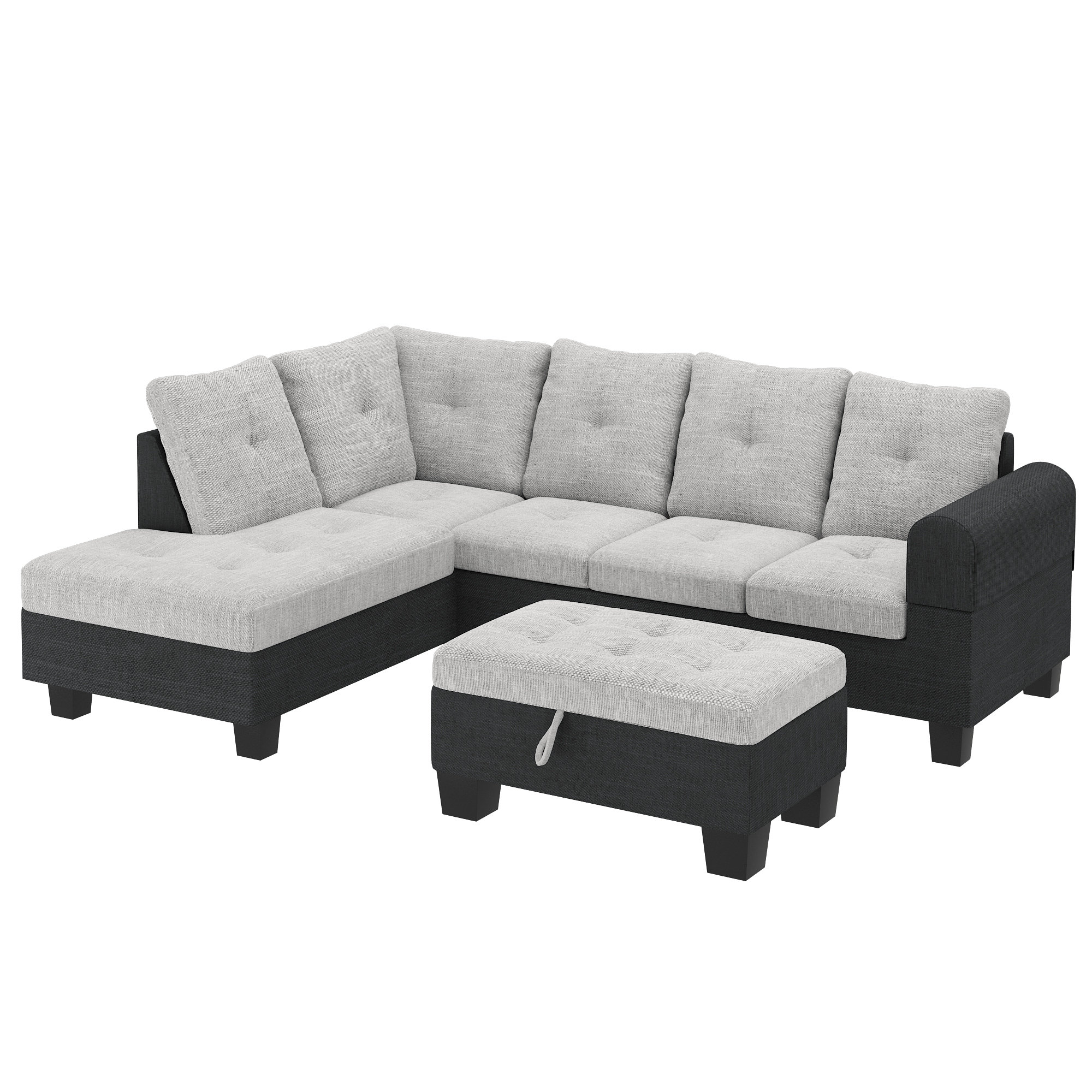 Ebern Designs Caiomhe 3 - Piece Upholstered Sectional | Wayfair