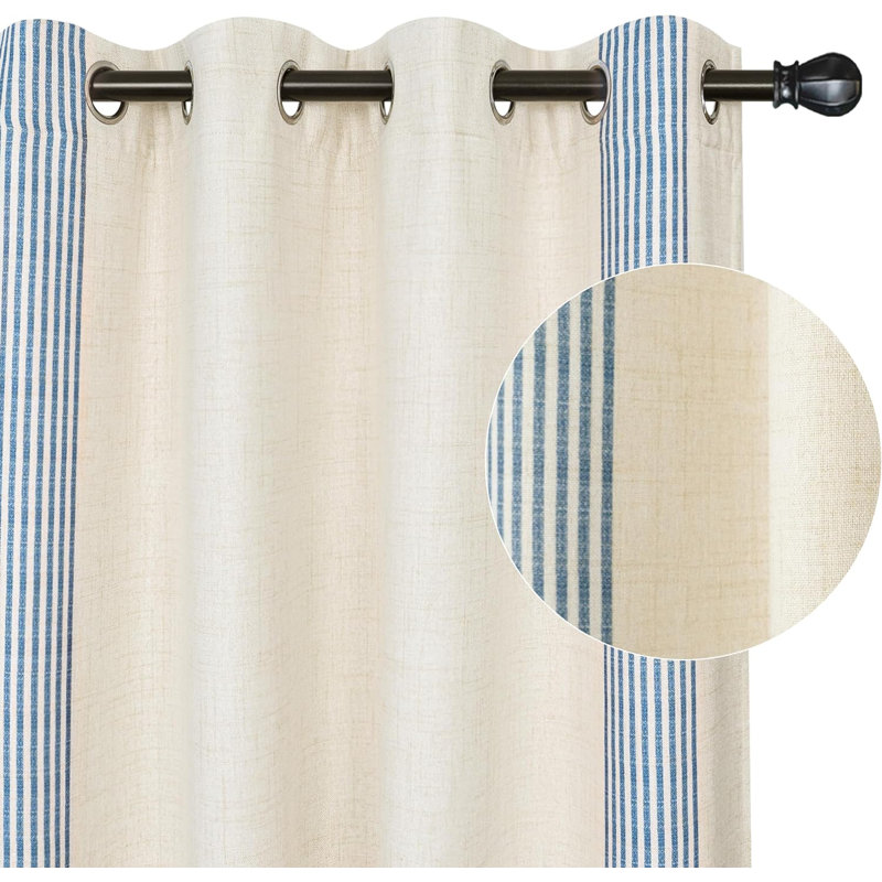 Gracie Oaks Velmer Linen Textured Blackout Curtain Pair | Wayfair