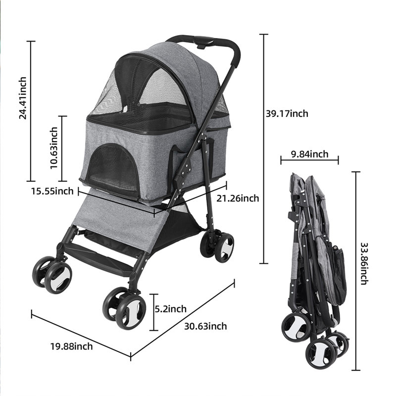 BingoPaw Folding Standard Stroller with Detachable Carrier & Reviews ...
