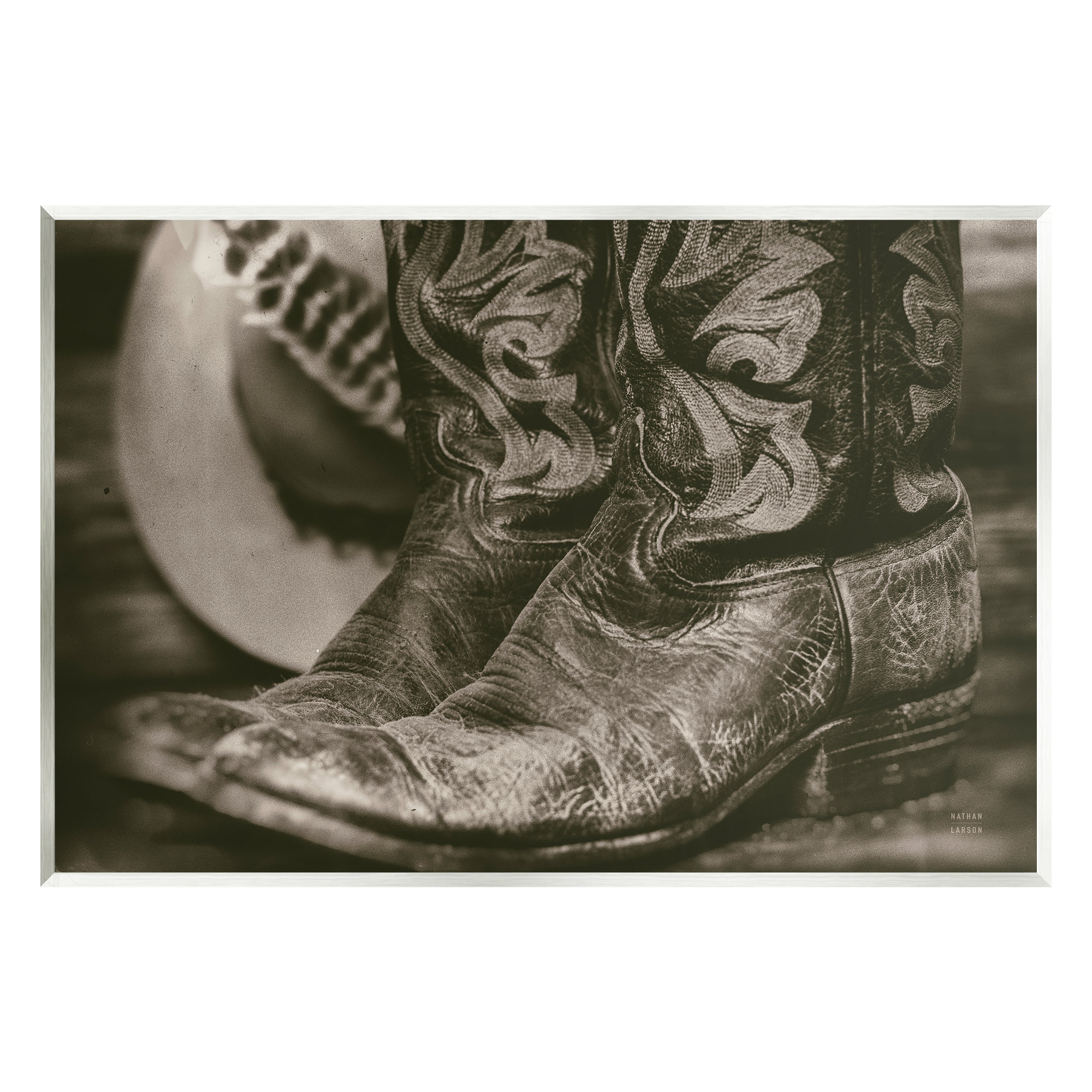 Stupell Industries Ax-147-Wood Cowboy Boots On MDF by Nathan Larson ...