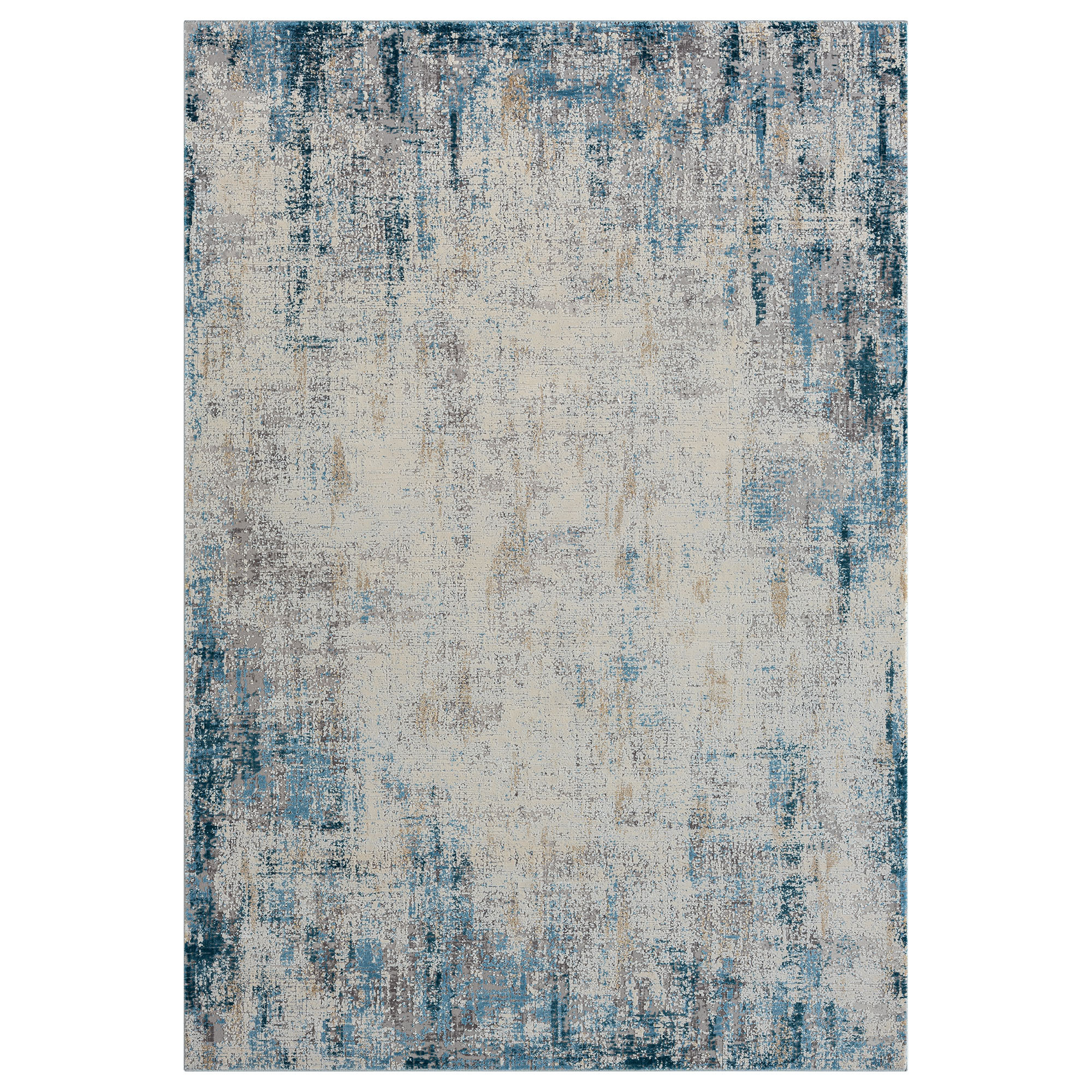 17 Stories Elian Modern Abstract Two Million Point Gray/Blue Rug with ...