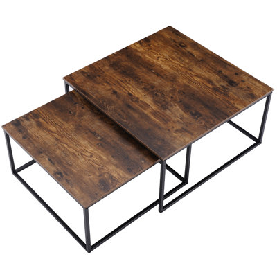 17 Stories Coffee Tables, 2 Piece Set Square Nesting Table for Living ...