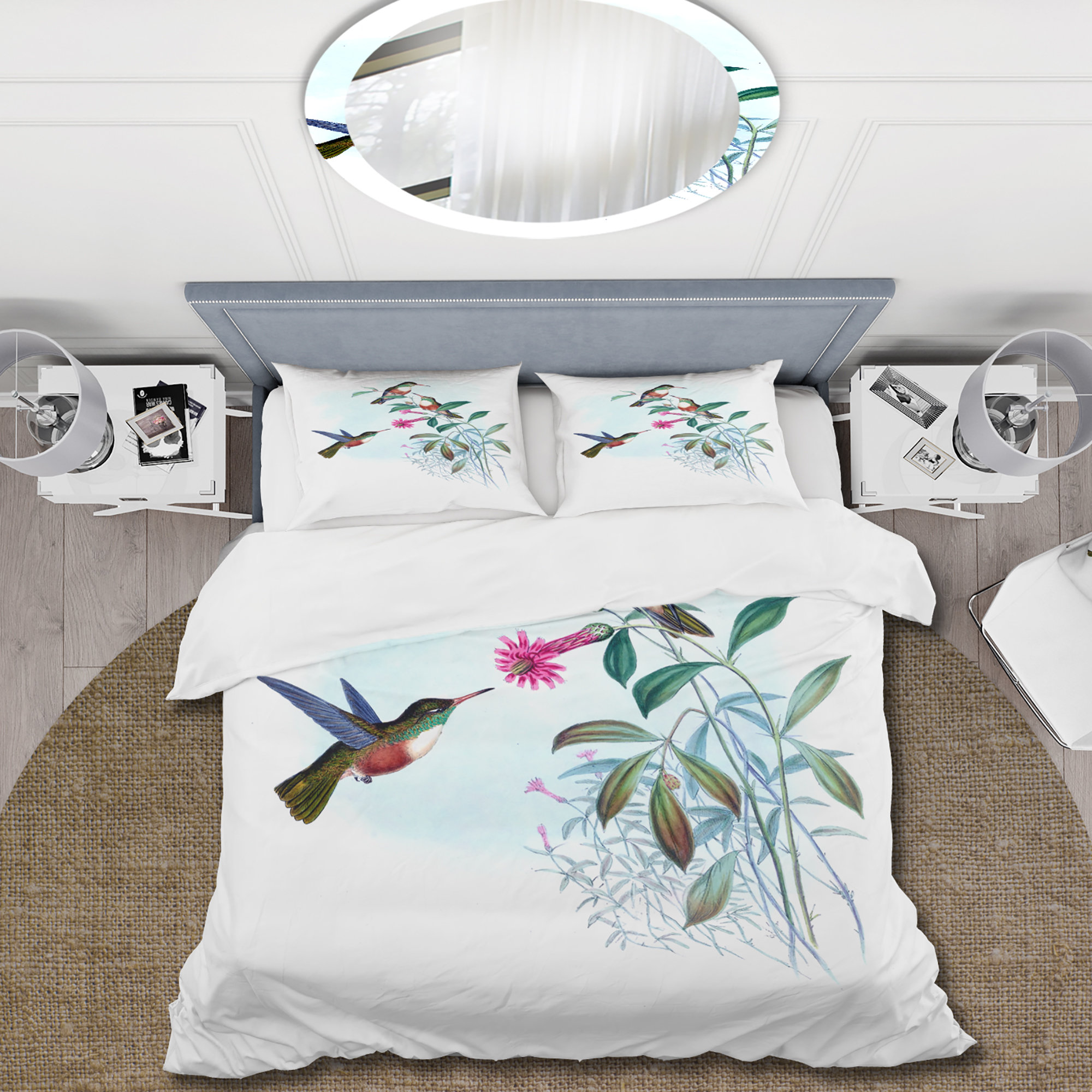 Design Art Vintage Hummingbird IV - Traditional Duvet Cover Set ...
