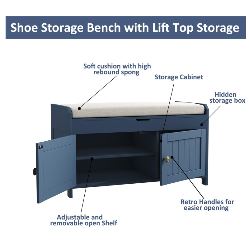 Hokku Designs Shoe Storage Bench with Lift Top Storage | Wayfair