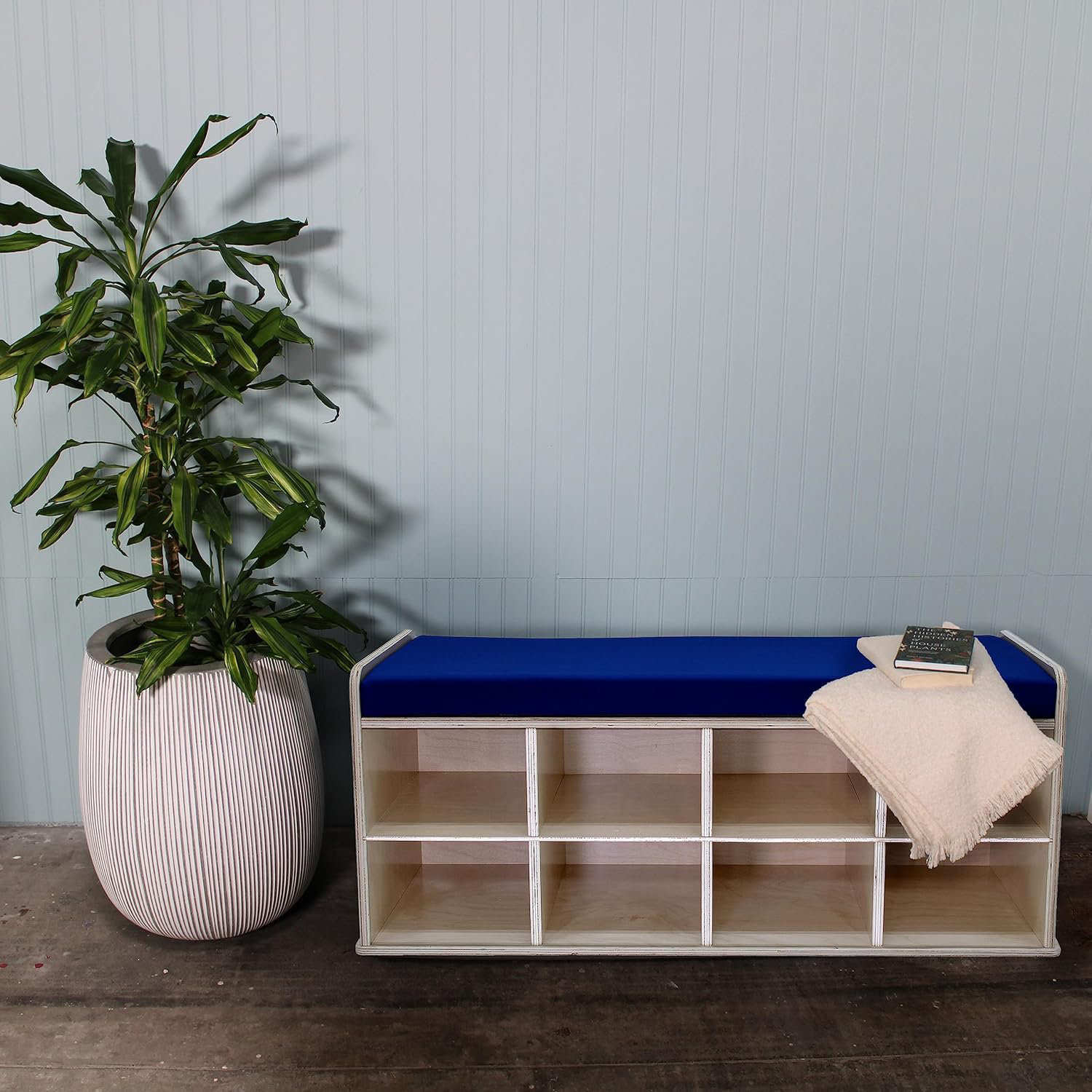 Hokku Designs Natural Birch Storage Bench With Vinyl Seat - 8 ...