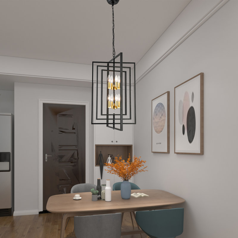 Corrigan Studio® Atavion 8-Light Lantern Square / Rectangle Chandelier ...