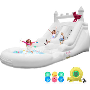 Connsann 13' x 21' Commercial Grade White Water Slide with Splash Pool ...