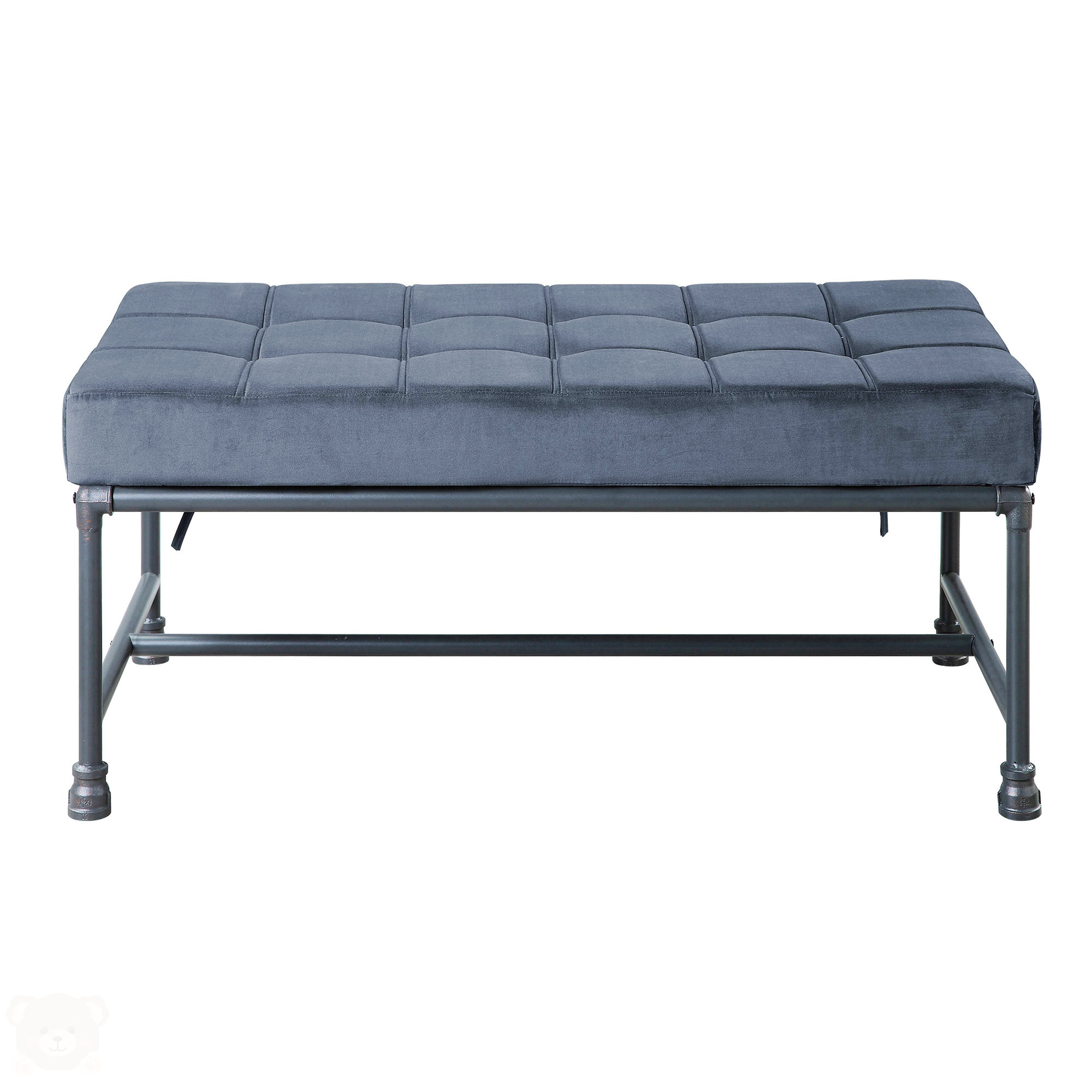 Williston Forge Grey And Sandy Grey Tufted Bench | Wayfair