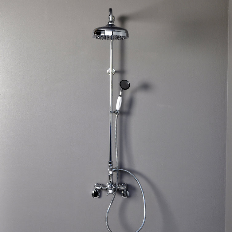 Strom Living Exposed Thermostatic Shower System 48" Wall Mounted with 1 ...