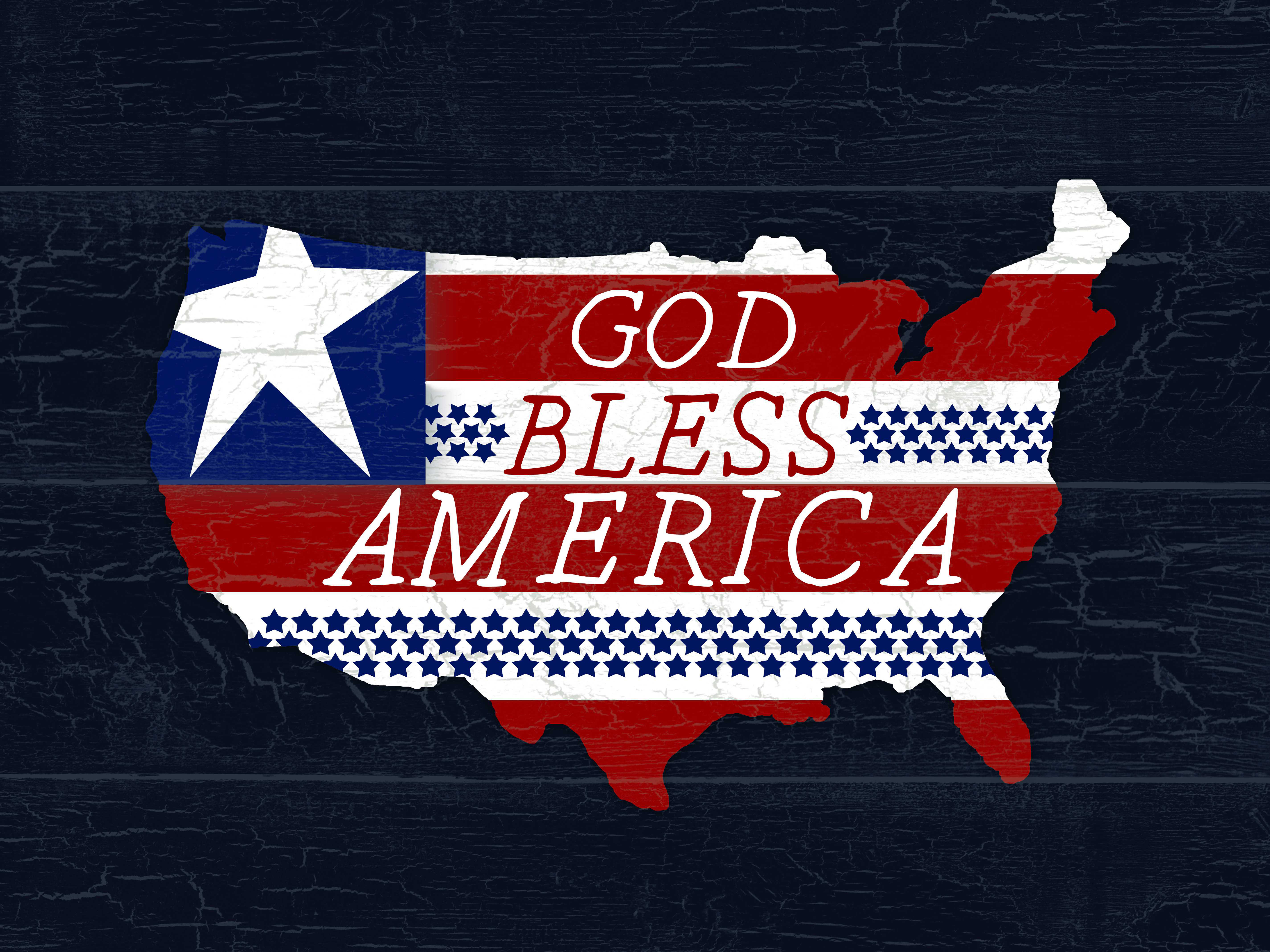 Wildon Home® God Bless America Red White Blue - Wrapped Canvas Print ...