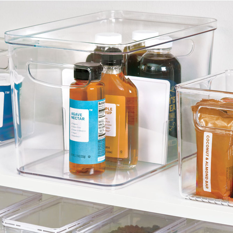iDesign Crisp Divided Organizer Bin with Handles, 8" x 8" x 12", Clear ...