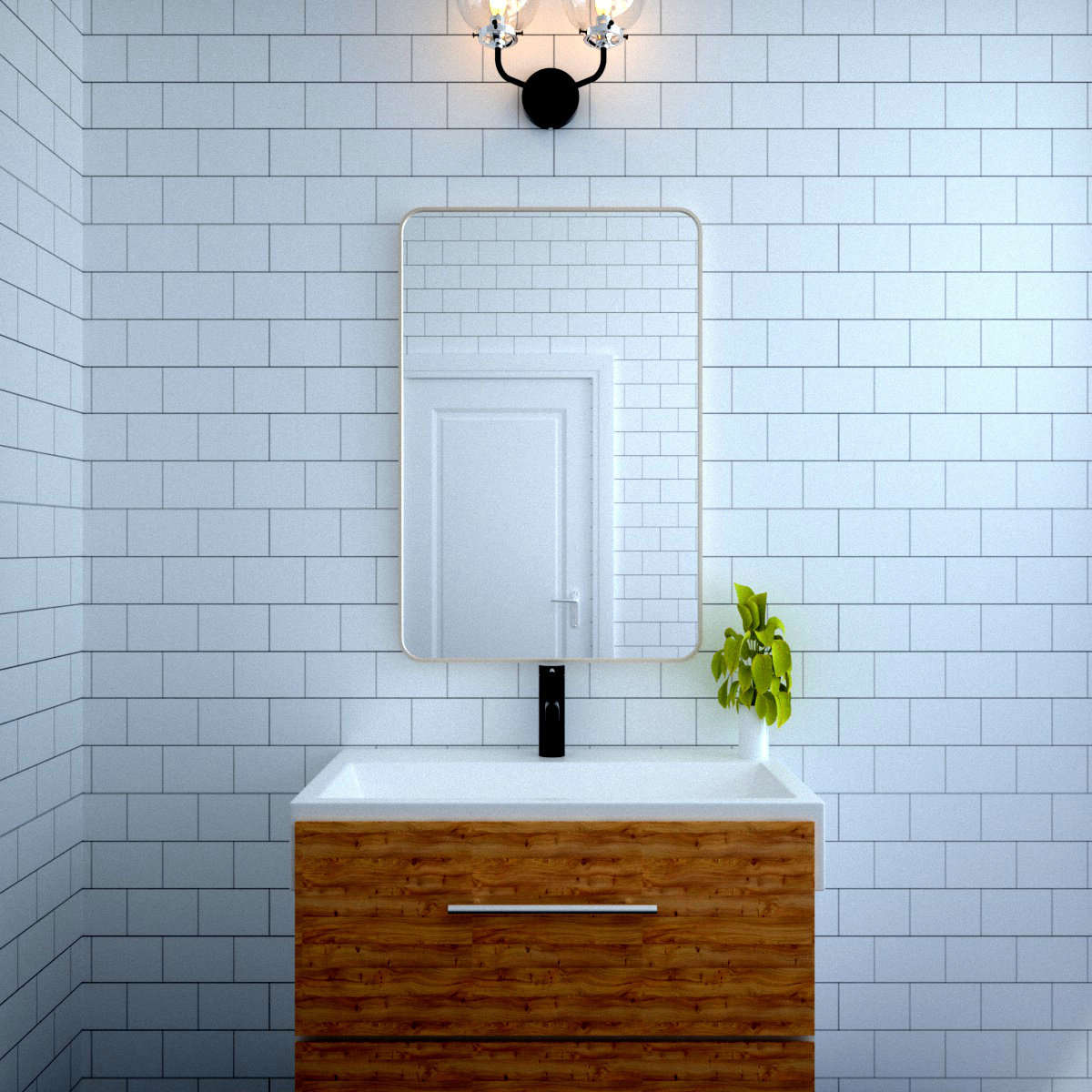 Ebern Designs Aluminum Framed Rounded Rectangle Bathroom Wall Mirror ...