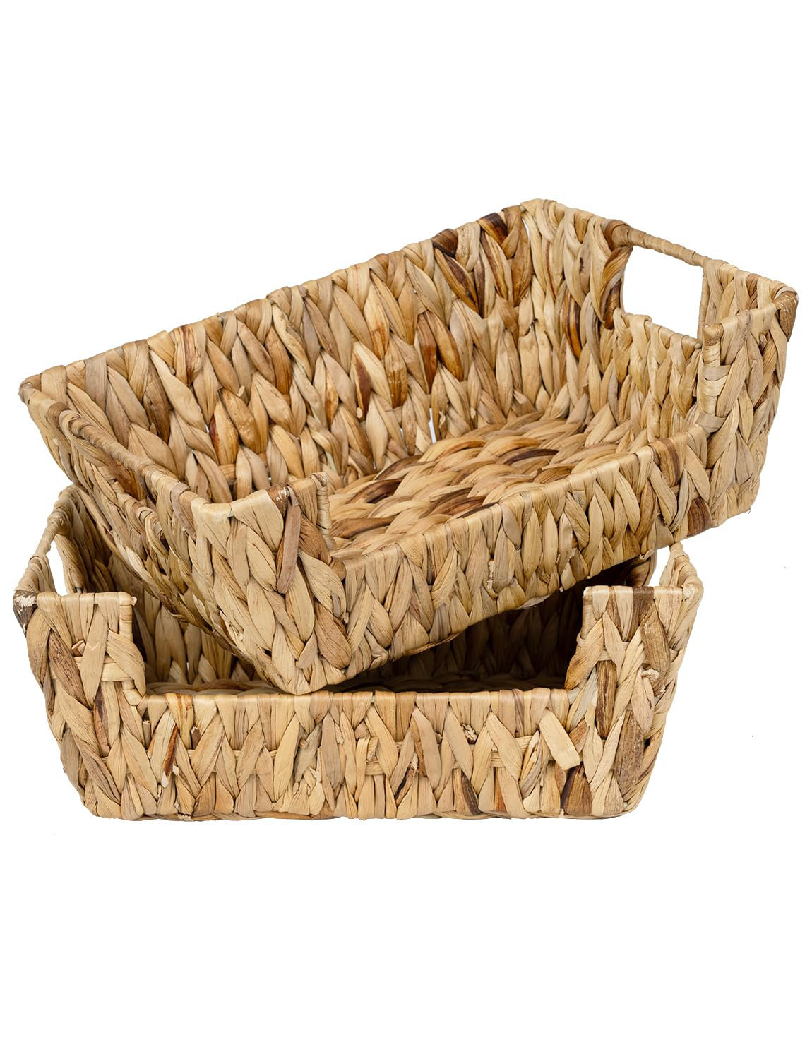 Bayou Breeze Handwoven Water Hyacinth Wicker Baskets For Pantry ...