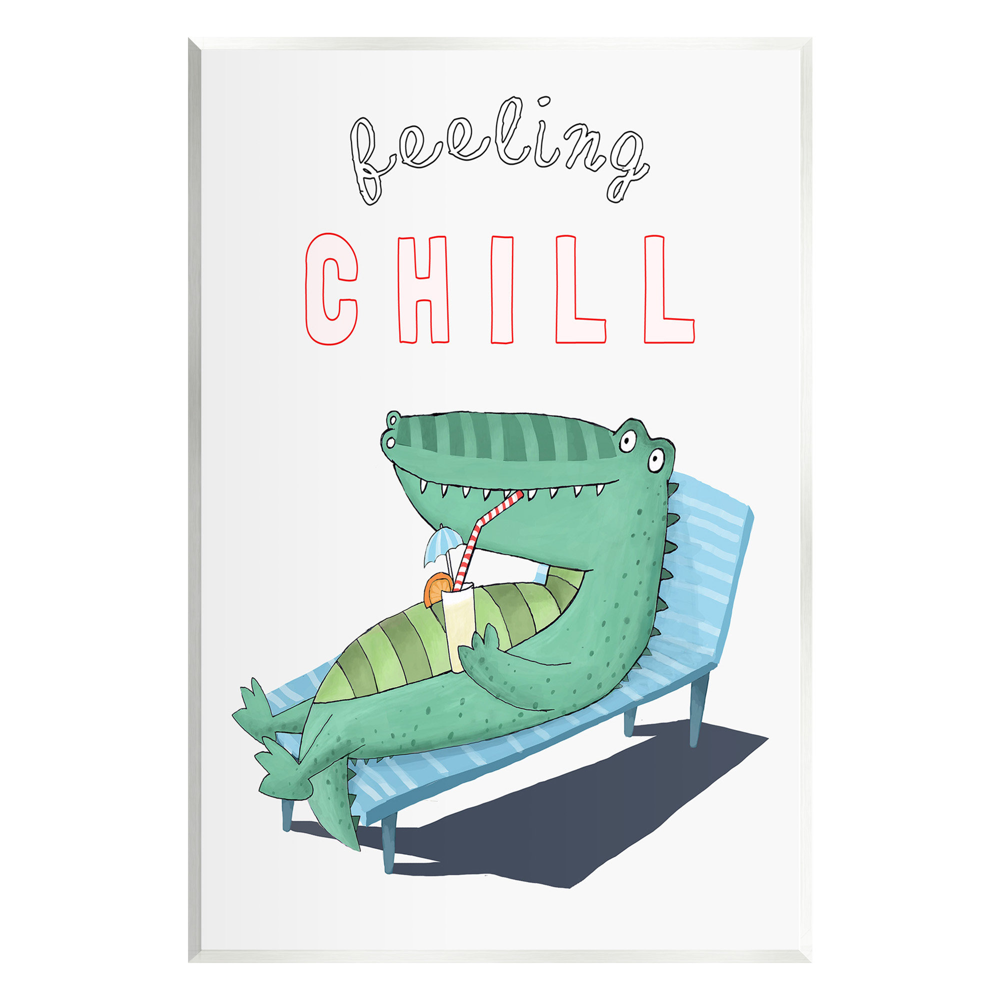 Stupell Industries Feeling Chill Alligator Wall Plaque Art by Carla ...