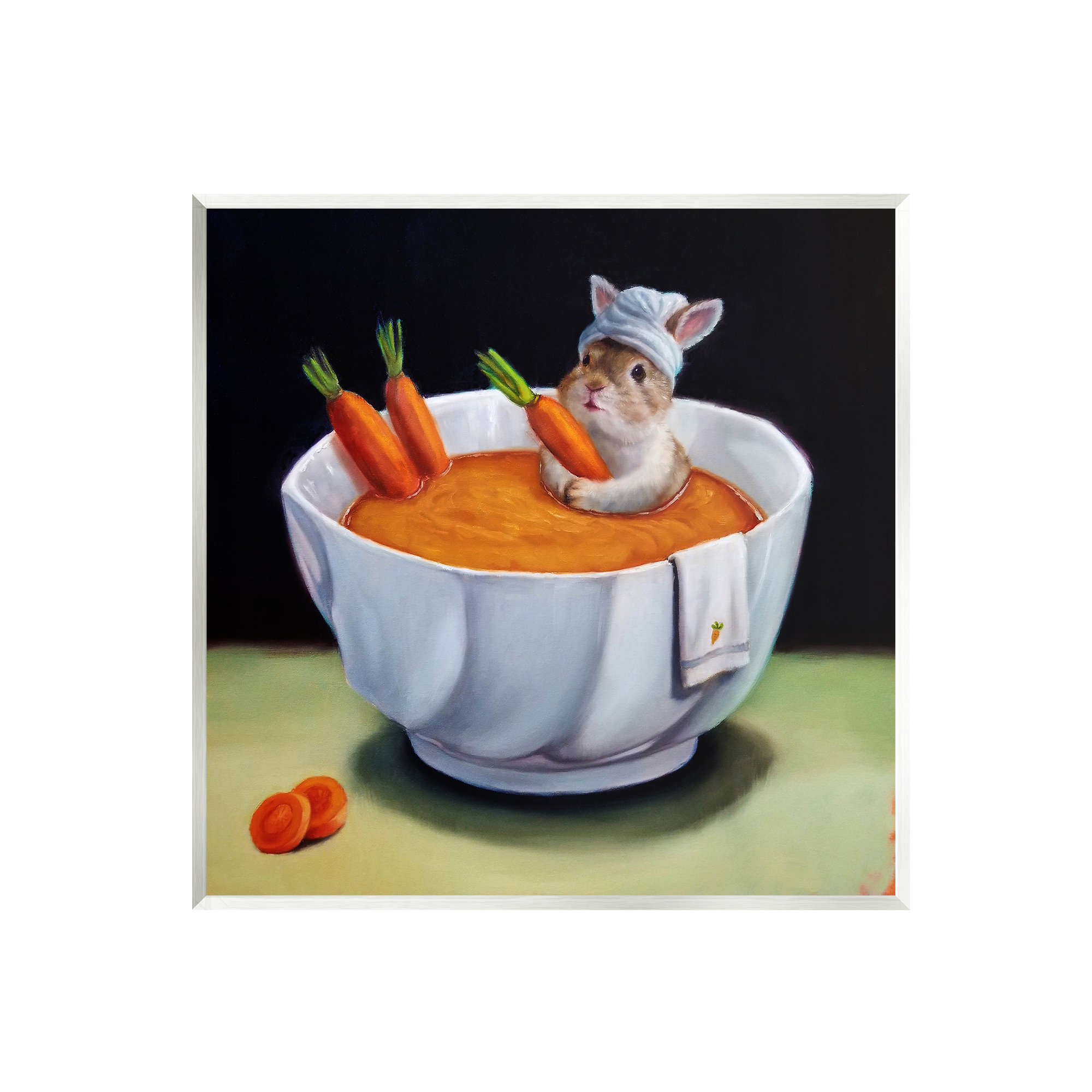Stupell Industries Bunny Rabbit Carrot Vegetable Soup Bath Animal ...