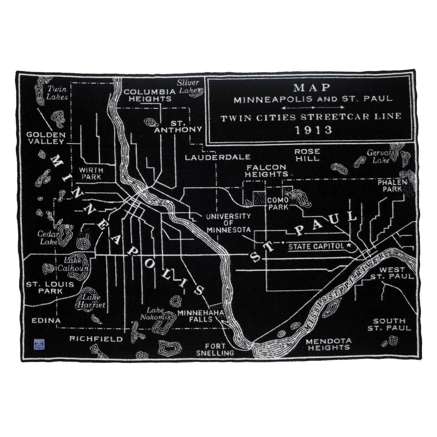 Faribault Mill Minneapolis-Saint Paul Map Wool Throw - Wayfair Canada