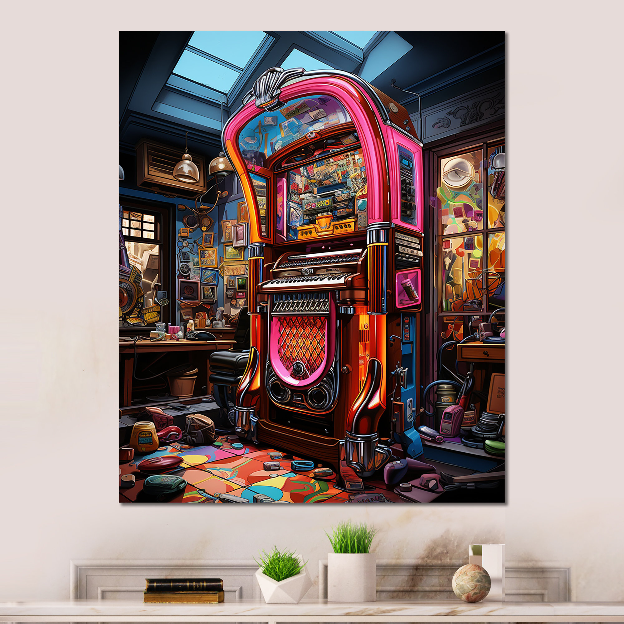 Latitude Run® Colorfull Jukebox Photography - Jukeboxes Metal Wall ...