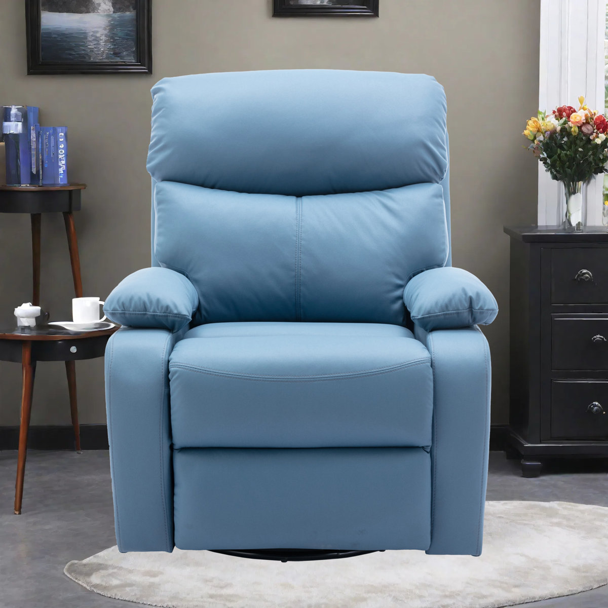 Ebern Designs Swivel Recliners For Small Spaces, Living Room Recliner ...